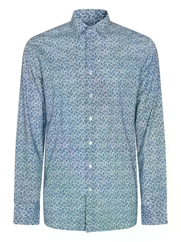 Etro Paisley-print Cotton Shirt - Blue