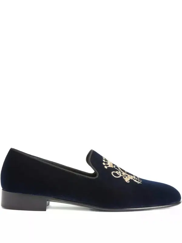 GIUSEPPE ZANOTTI Terence Embroidered Loafers - Blue