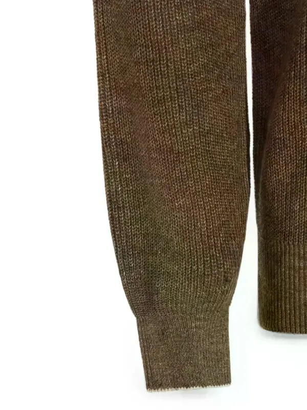 Brunello Cucinelli Ribbed Knit Button-placket Sweater - Brown