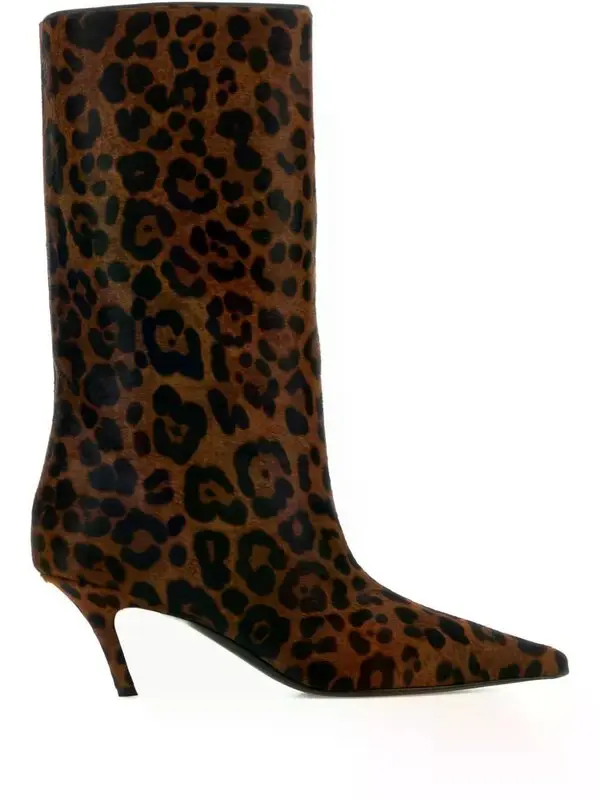 Amina Muaddi 60mm Fiona Animal-print Boots