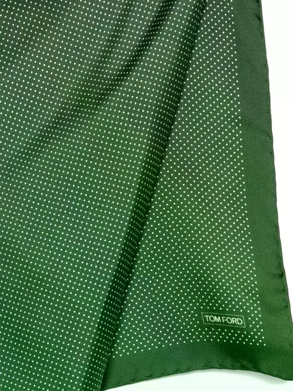 TOM FORD Polka-dot Pocket Square - Green