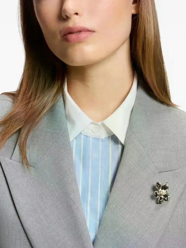 Hugo Double-breasted Blazer With Brooch