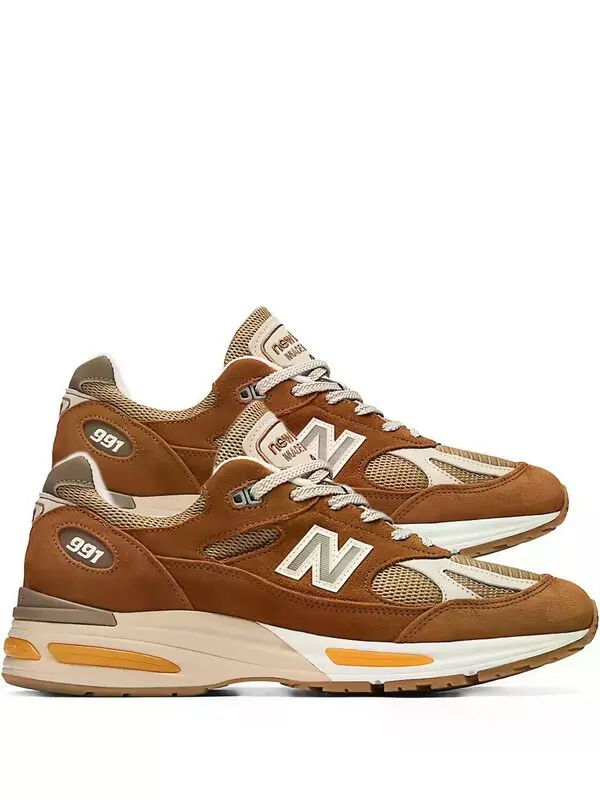 NEW BALANCE 991v2 Panelled Low-top Sneakers - Brown