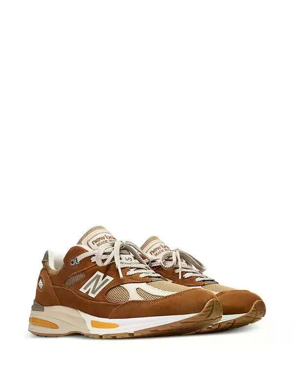 NEW BALANCE 991v2 Panelled Low-top Sneakers - Brown