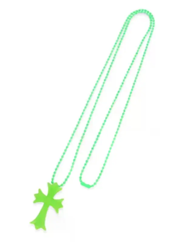 Chrome Hearts Small Cross Pendant Necklace - Green