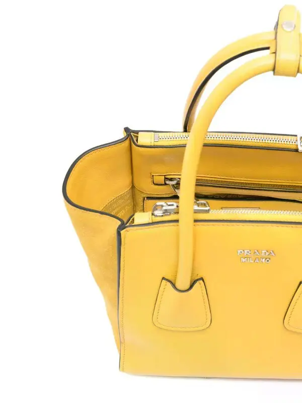 Prada Logo-plaque Tote Bag - Yellow
