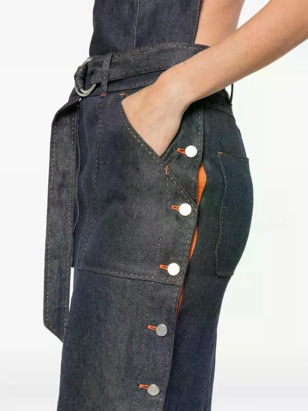 Hermès 2010s Belted Buttoned Skirt