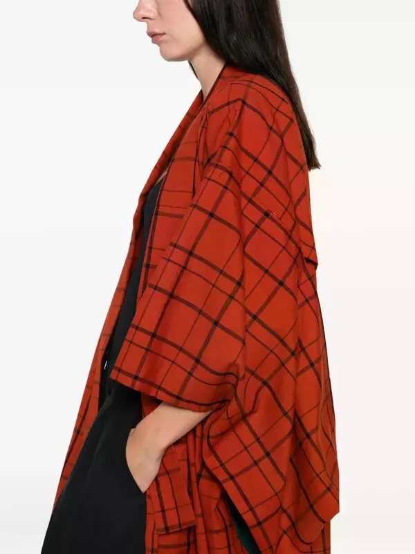 A.N.G.E.L.O. VINTAGE CULT Plaid-pattern Floral-appliqué Kimono