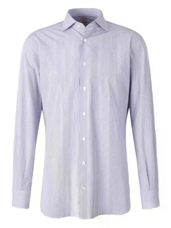 ATELIER MUNRO Striped Button Dress Shirt - White