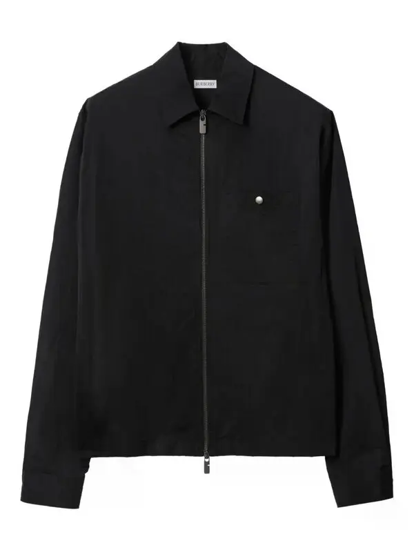 Burberry Zip Embroidered Nylon Overshirt