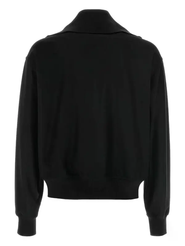 JIL SANDER Zip-up Wool Cardigan - Black