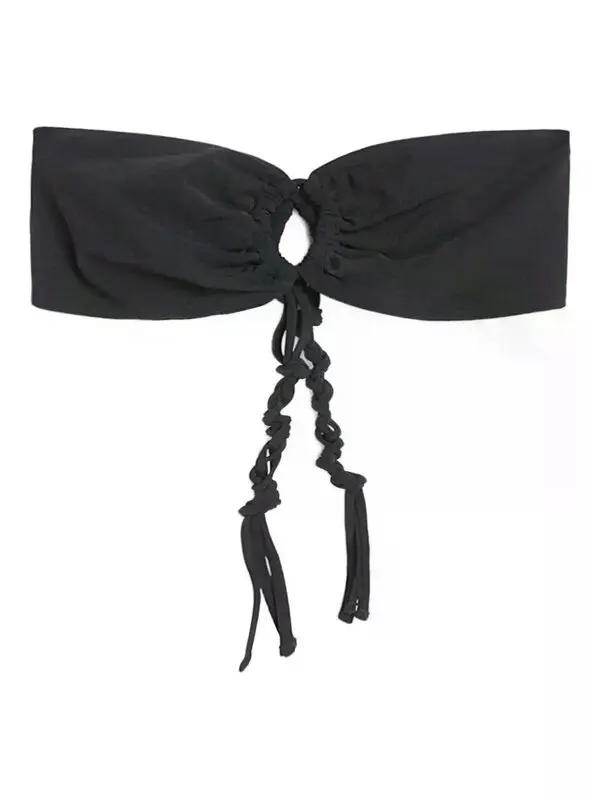 JIL SANDER Tangle Knot-detail Bandeau Bikini Top - Black