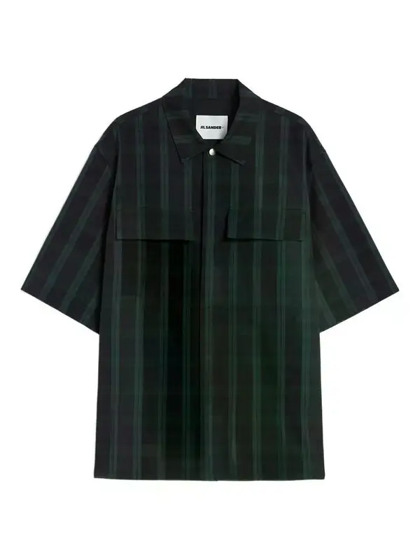 JIL SANDER Technical Check Pockets Cotton Shirt