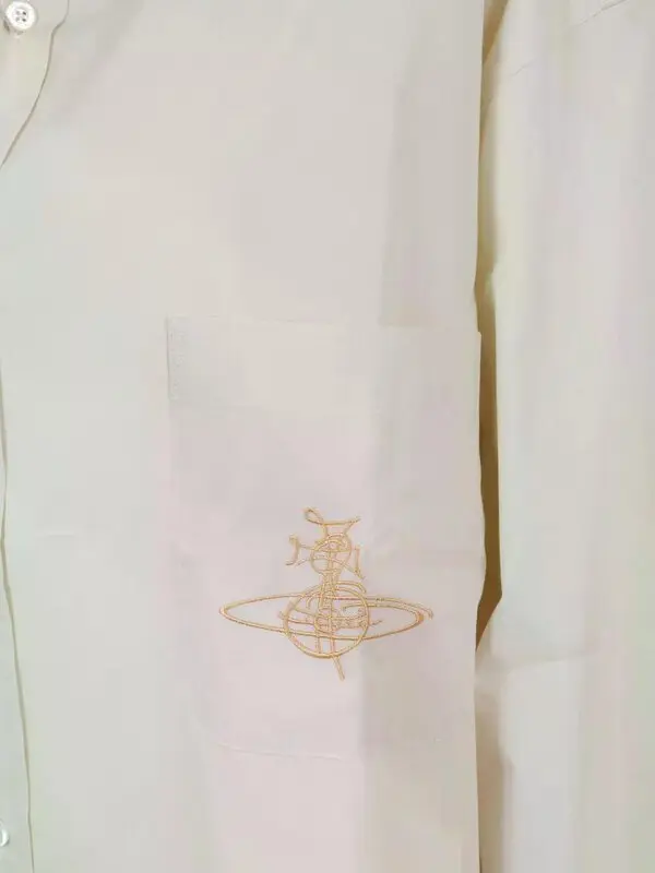 VIVIENNE WESTWOOD Logo-embroidered Shirt - Neutrals