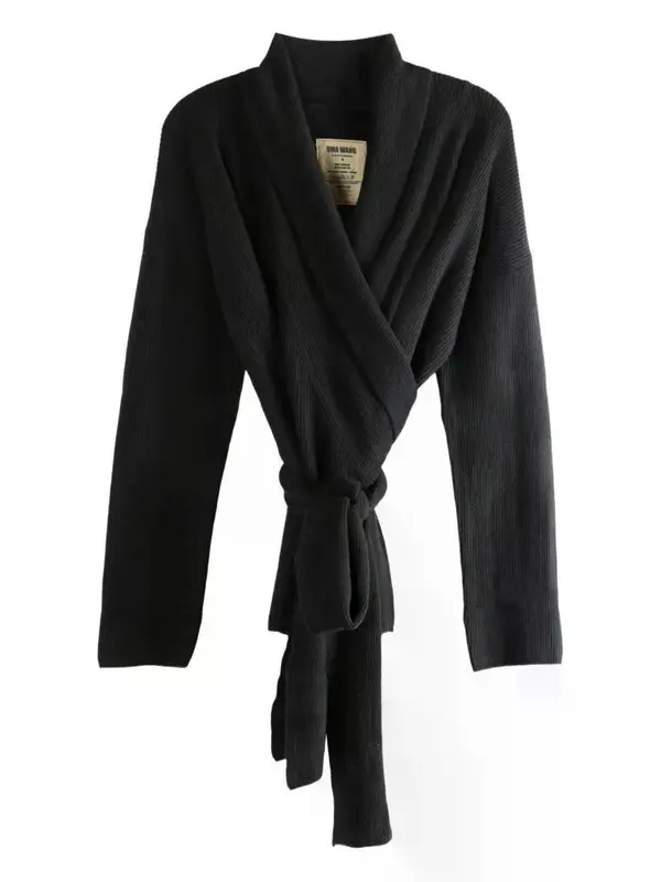 UMA WANG Ribbed Knit Wrap-tie Cardigan