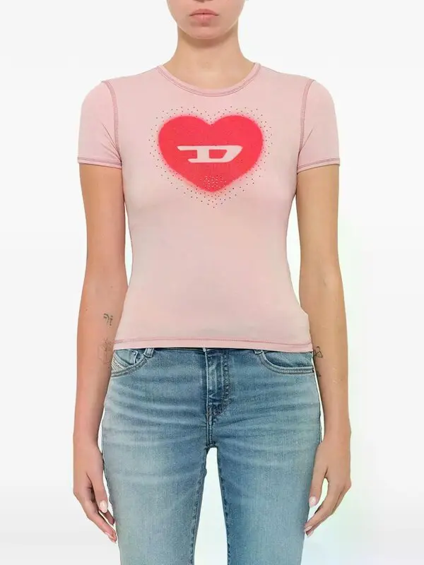 DIESEL® Logo Heart T-shirt - Pink
