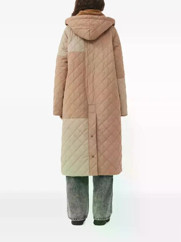 GANNI X Barbour Quilted Patchwork Hooded Coat