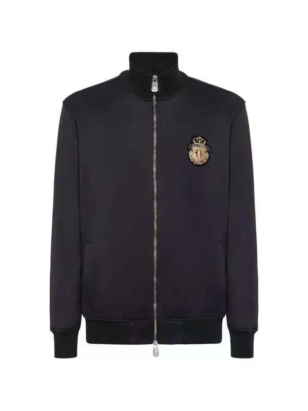 BILLIONAIRE Logo-patch Zip-up Sweatshirt - Black