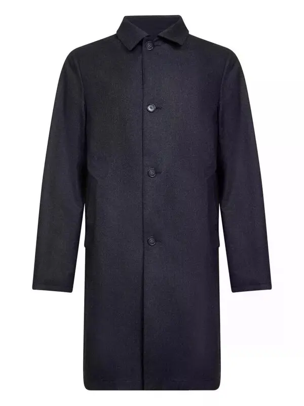 D4.0 Single-breasted Reversible Coat - Black