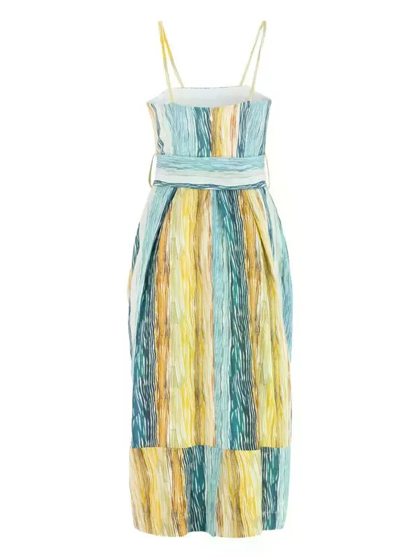 Rosie Assoulin Artichoke Striped Belted Midi Dress - Yellow - 40% Off |  Editorialist