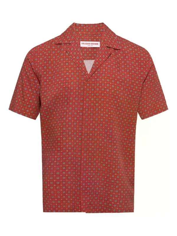 Orlebar Brown Maitan Geometric-print Shirt - Red
