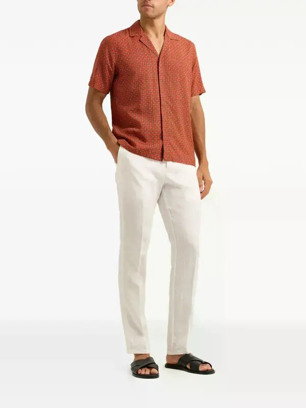 Orlebar Brown Maitan Geometric-print Shirt - Red