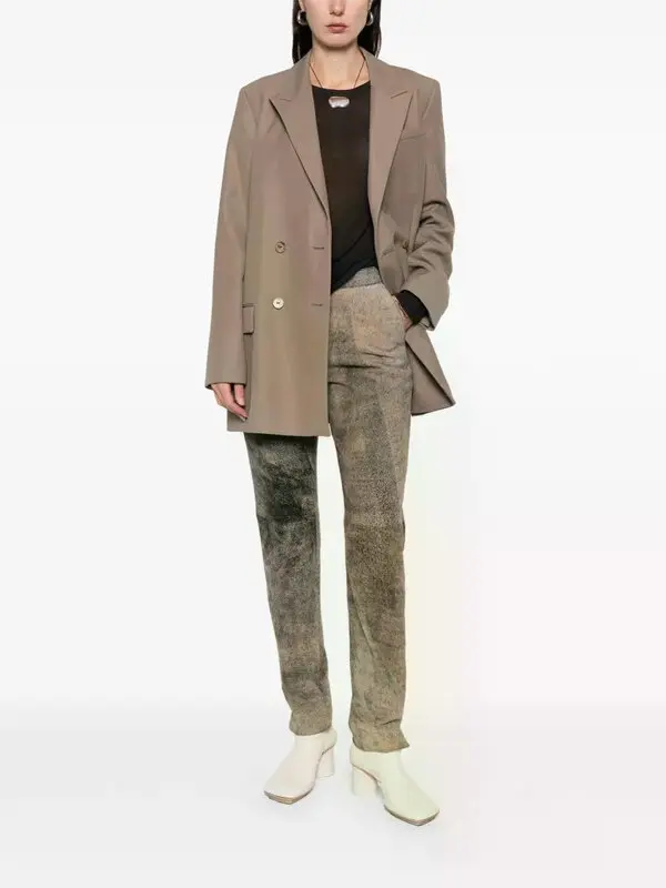 ROMEO GIGLI 1990s Suede Trousers - Neutrals