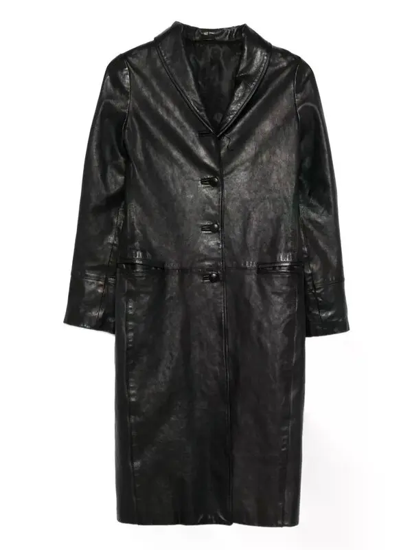 ROMEO GIGLI 1996-1997 Buttoned Leather Coat