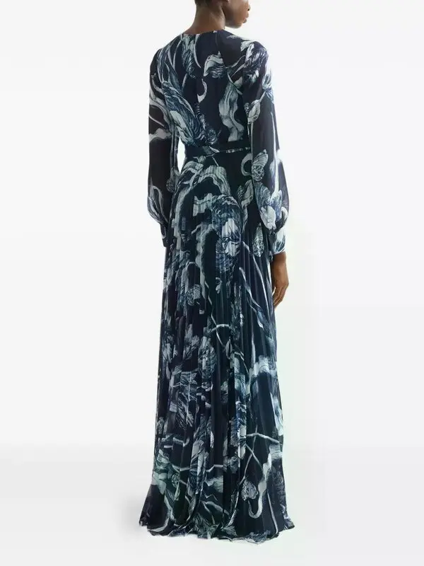 Erdem Floral-print Maxi Dress - Blue