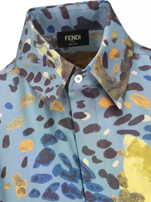 Fendi Falena-print Short-sleeve Shirt