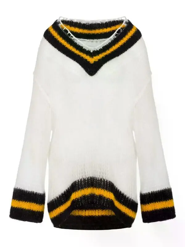 Moschino V-neck Striped Sweater