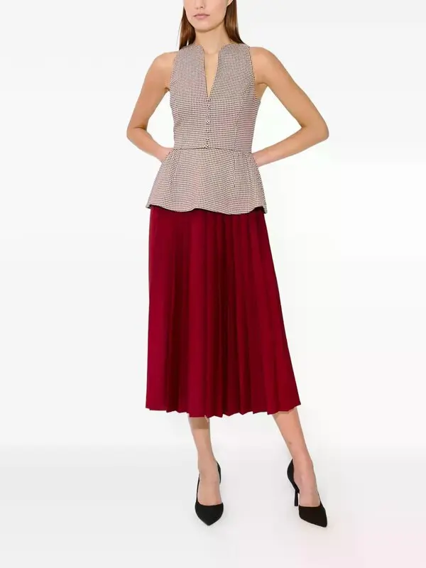 Rosie Assoulin Peplum Houndstooth-pattern Midi Dress