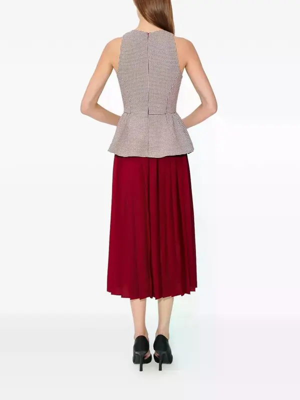 Rosie Assoulin Peplum Houndstooth-pattern Midi Dress