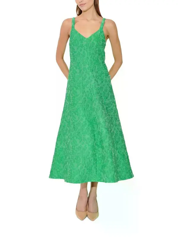 Rosie Assoulin Pocktail Midi Dress - Green - 40% Off | Editorialist