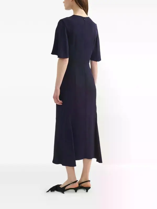 Erdem Embellished Flutter-Sleeves Midi Dress In Blue - 62% Off