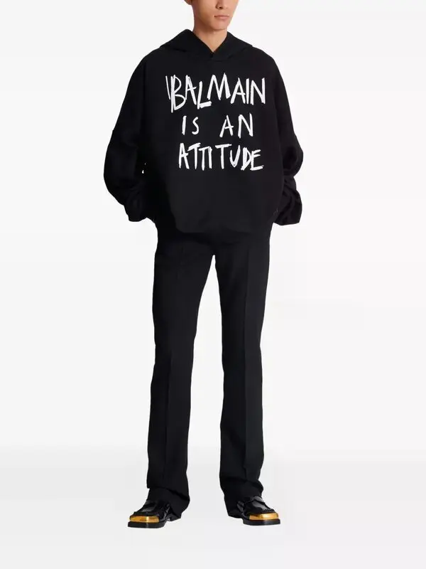 Balmain Long-sleeved Cotton Hoodie