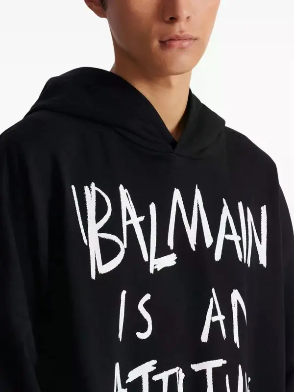 Balmain Long-sleeved Cotton Hoodie