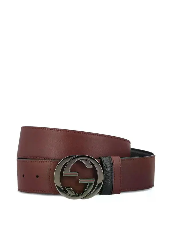 Gucci Interlocking G Calfskin Belt - Brown