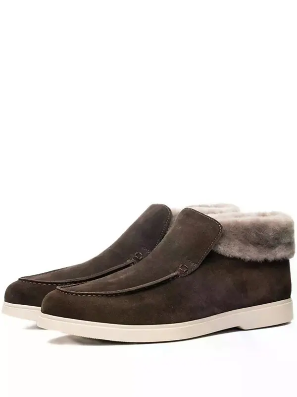 POCHE PARIS Fur Trim Ankle Boots