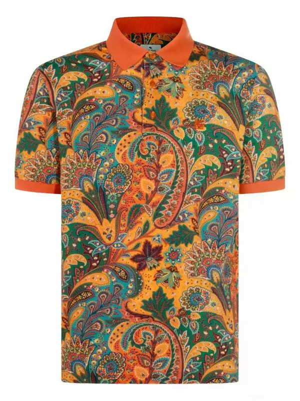 Etro Paisley-print Polo Shirt - Orange