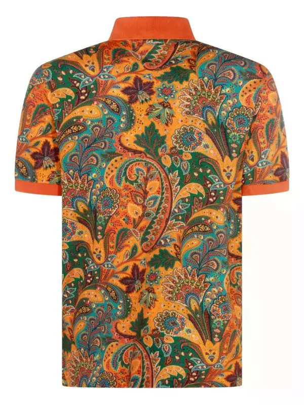Etro Paisley-print Polo Shirt - Orange