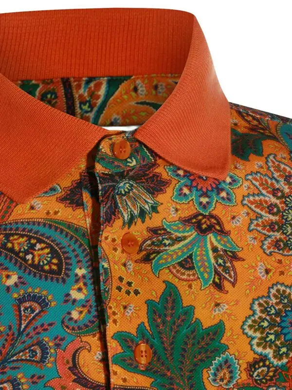 Etro Paisley-print Polo Shirt - Orange