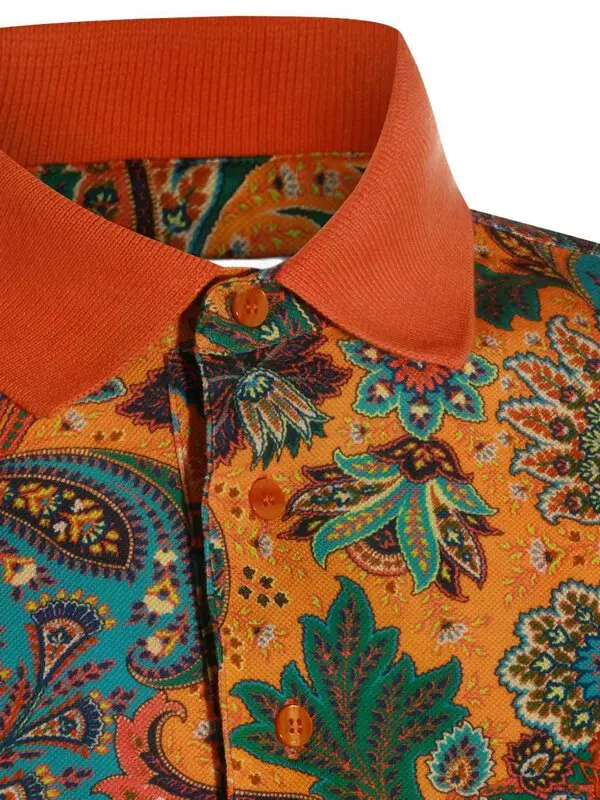 Etro Paisley-print Polo Shirt - Orange