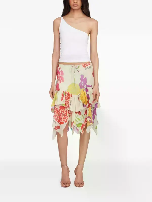 DONDE ESTEBAN Floral-print Midi Skirt