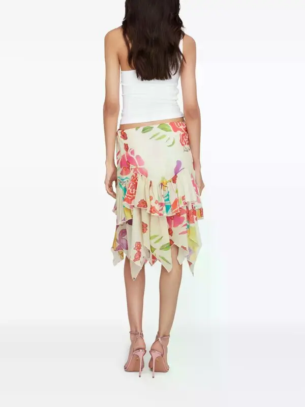 DONDE ESTEBAN Floral-print Midi Skirt