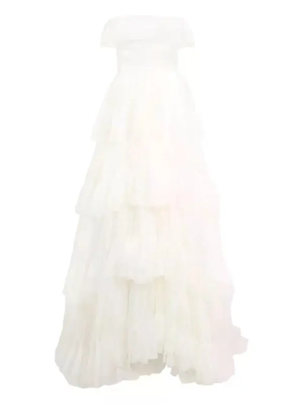 Jenny Packham Angel Falls Tiered Maxi Dress - White