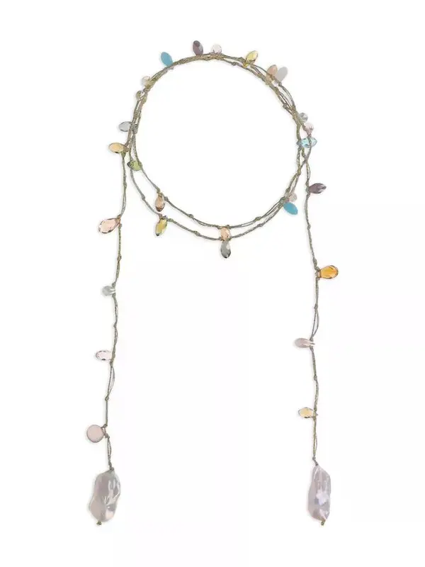 MELA Crystal And Pearl Pendant Necklace - Gold