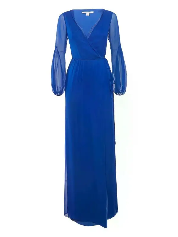 Buy Diane Von Furstenberg Silk Wrap Maxi Dress - Blue At 24% Off |  Editorialist