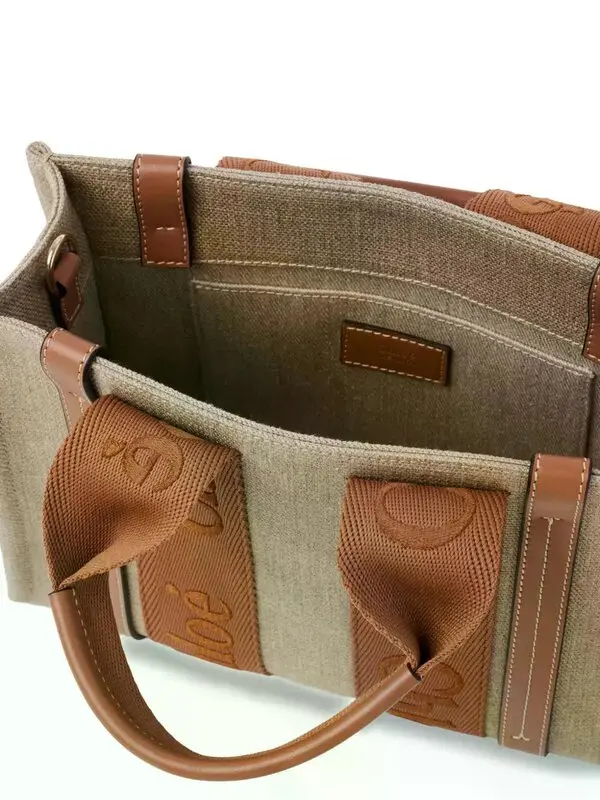 Chloé Logo-strap Tote Bag - Neutrals