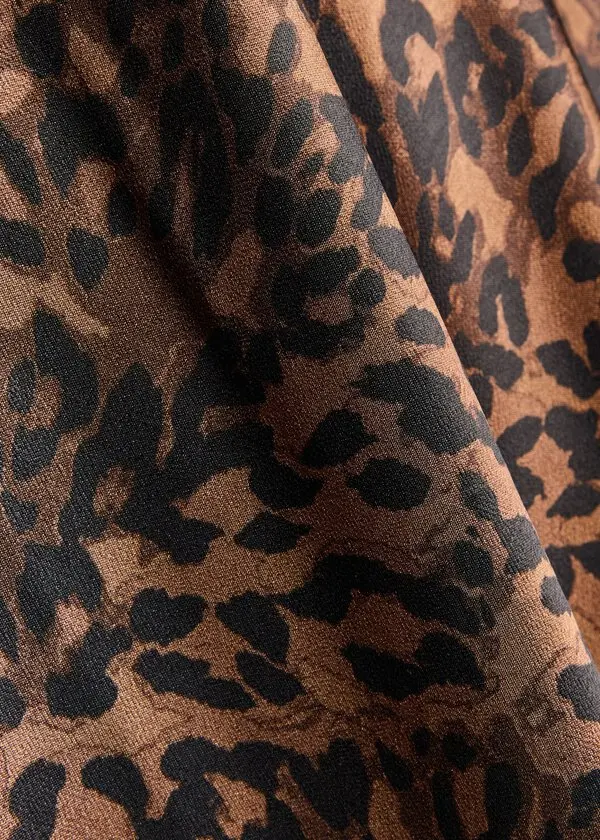 Rails Leopard Print Satin Maxi Skirt